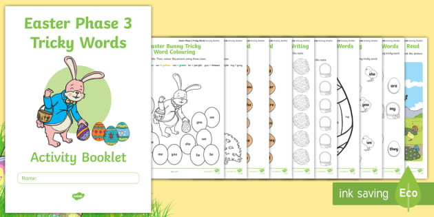 Easter Phase 3 Tricky Word Activity Booklet (teacher made)