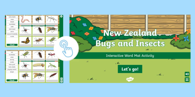 New Zealand Bugs and Insects Interactive Word Mat