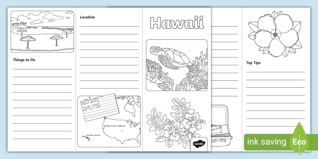 Hawaii Travel Leaflet Template (teacher made)