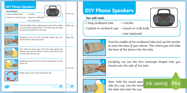 Speakers Science Craft Instructions - F-2 - Science