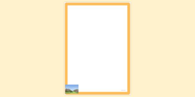 Simple Blank Mountain Valley Page Border | Page Borders