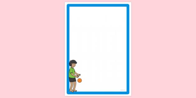 FREE! - Child with Ball Page Border | Page Borders | Twinkl