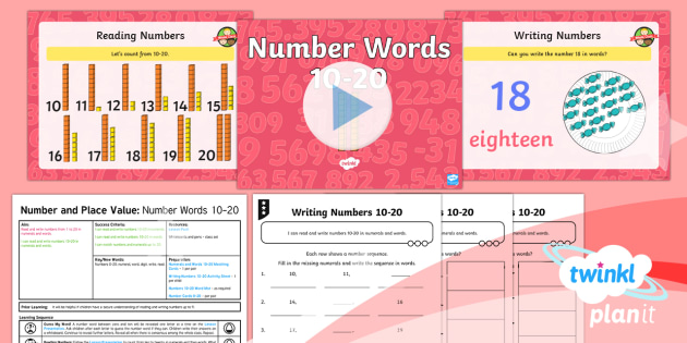 PlanIt Maths Y1 Number and Place Value Lesson Pack Numerals and Words (2)