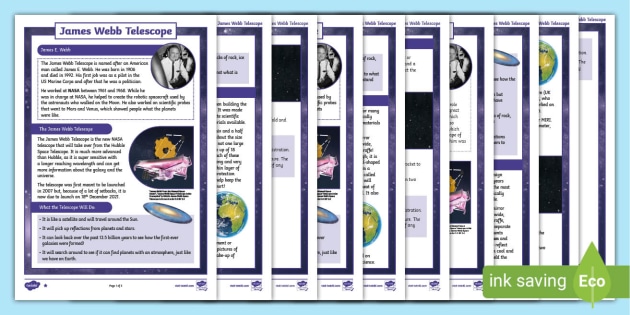 James Webb Telescope Differentiated Reading Comprehension