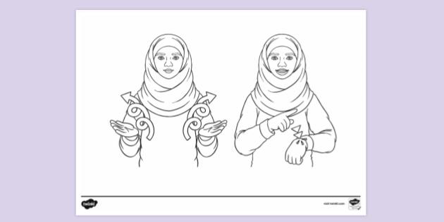 BSL Child Breaktime Playtime Colouring Sheet Colouring | Colouring Sheets
