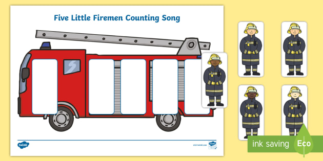 Five Little Firemen Counting Song Activity (teacher made)