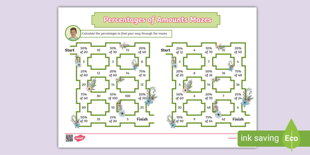 percent increase and decrease maze