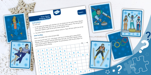 Winter Olympics Anagram Game - L3 - Twinkl - Kids Puzzles