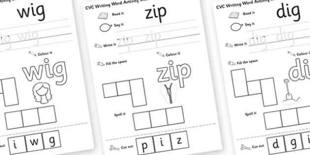 CVC Writing Word Worksheet / Worksheet Pack I (teacher made)