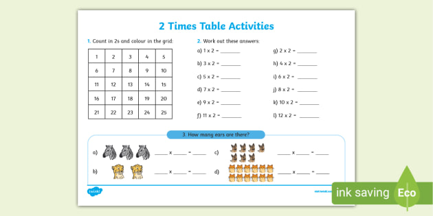 Two Times Table Song Twinkl