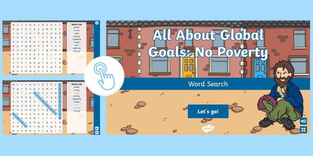 All About Global Goals: No Poverty Interactive Word Search