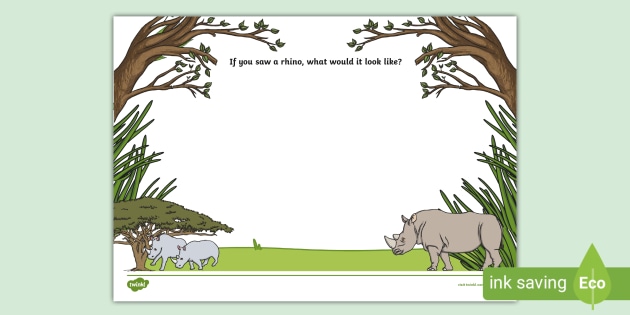 FREE! - Rhino Drawing Prompt Activity (Teacher-Made)