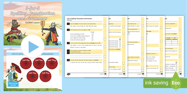 Year 6 SATs Survival: 5-for-5 SPaG Test Pack 1