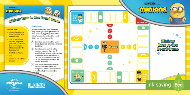 FREE! - Minions: Race to Gru Board Game (teacher made)