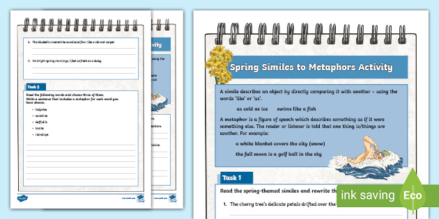 Metaphors for Spring Activity - Spring Metaphors and Similes