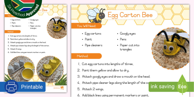 Save Our Bees Egg Carton Bee Craft (teacher made)