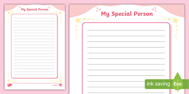 My Special Person Poem Writing Frame (teacher made)