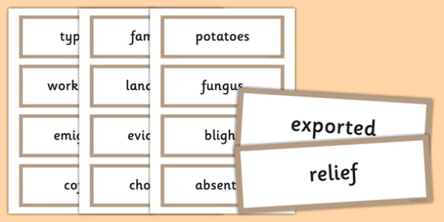 The Great Famine - Vocabulary Flashcards