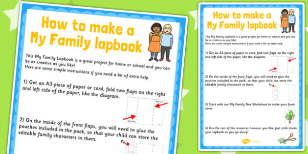 My Family Lapbook Instructions Sheet