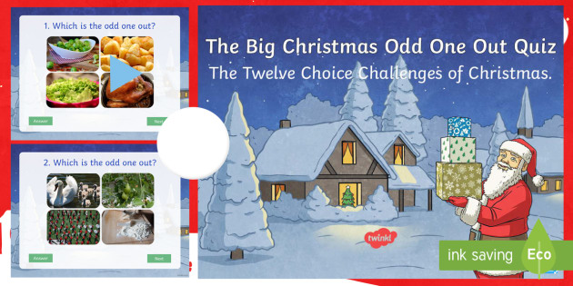 The Big Christmas Quiz PowerPoint Odd One Out (teacher made)