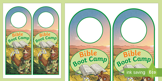 Vacation Bible School: Bible Boot Camp Door Hangers