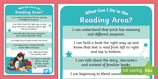 👉 'I Can' Reading Area Continuous Provision Prompt Poster