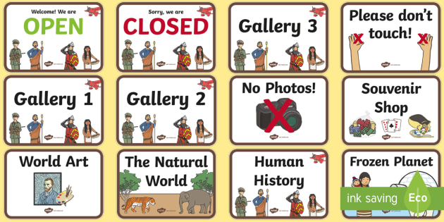 FREE! - Museum Role Play Signs (teacher made)