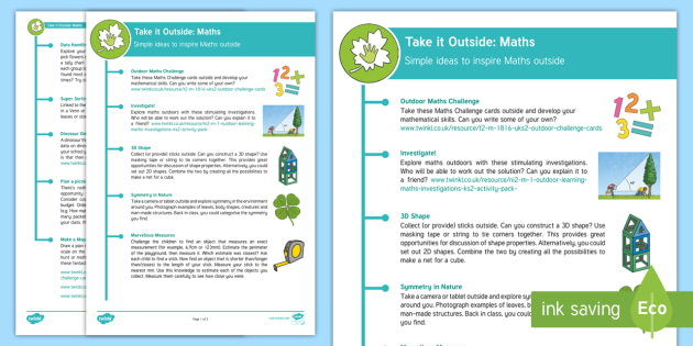 KS2 Take It Outside: Maths Teaching Ideas | Maths Activities