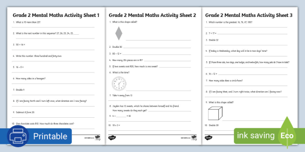 Grade 2 Term 3 Mathematics Independent Activity Cards