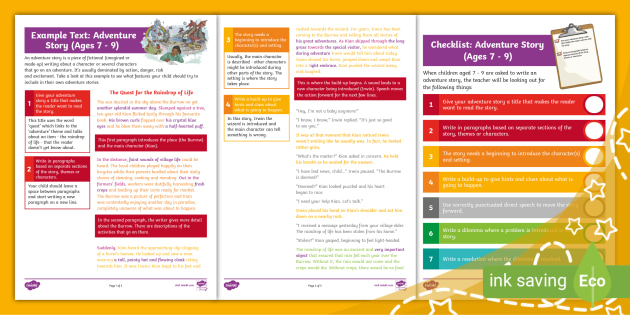 Example Text Pack for Parents: Adventure Story (Ages 7 - 9)