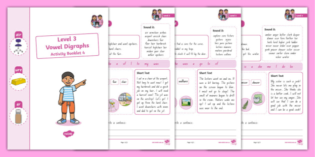 Level 3 Phonics Vowel Digraph Booklet 4 (teacher made)