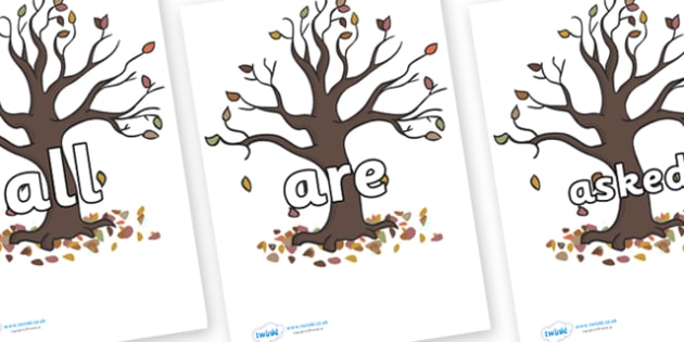 FREE! - Tricky Words on Autumn Trees (teacher made)