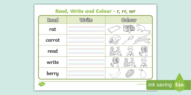 Read, Write and Colour (teacher made)