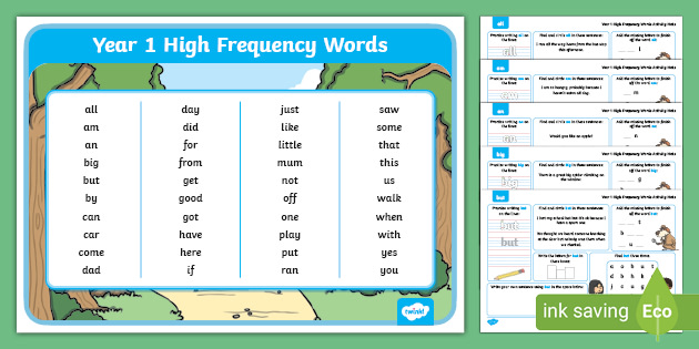 Year 1 High-Frequency Words Bumper Activity Pack