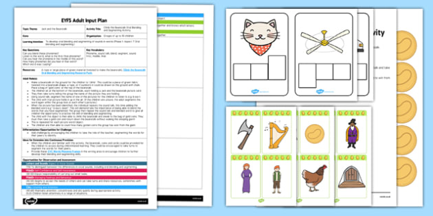 Climb The Beanstalk Oral Blending and Segmenting EYFS Adult Input Plan and