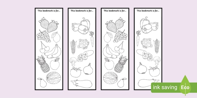 Fruit and Vegetables to Colour Bookmarks | Resource | Twinkl