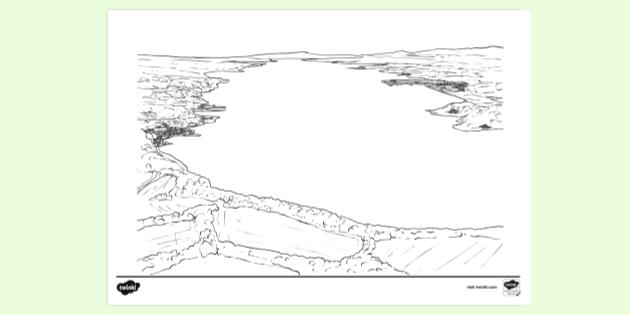 FREE! - Aerial View of Estuary Colouring Sheet | Colouring Sheets