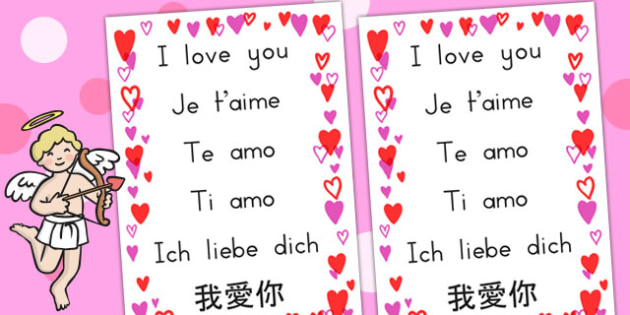 I Love You Different Languages Display Poster