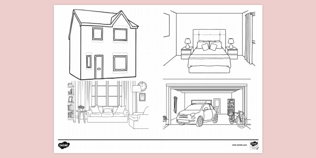 Home Colouring Page | Colouring Sheets (teacher made)