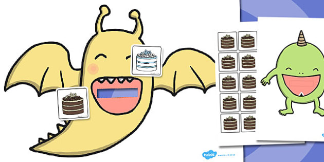 Hungry Monster Fractions Activity (teacher made)
