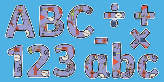Forces and Magnets Themed Display Letters and Numbers Pack