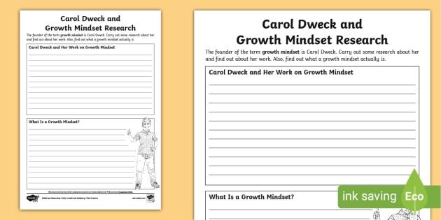 KS2 Carol Dweck and Growth Mindset Research Activity Sheet