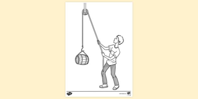FREE! - Pulley Colouring Sheets (teacher made)