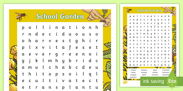 School Garden Word Search (teacher made)