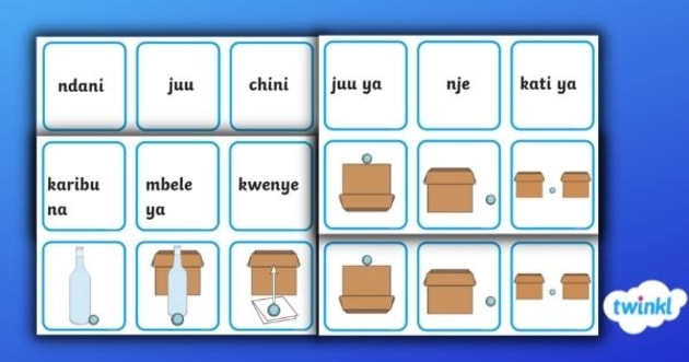 Positional Language Matching Card (teacher made)
