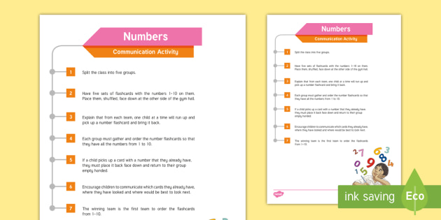 Numbers Team Building Activity (teacher made)