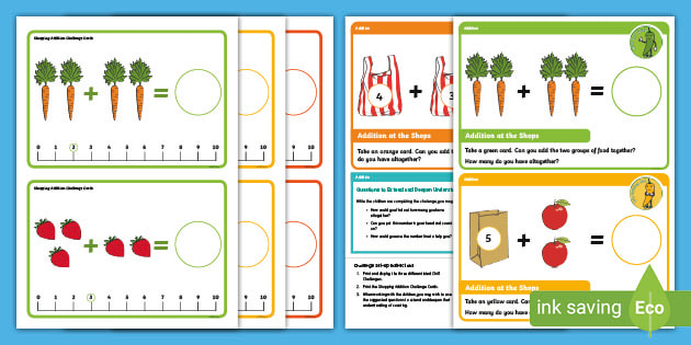 EYFS Maths Addition Chilli Challenges: Shopping Addition