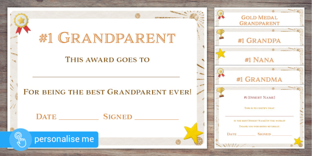 * NEW * Grandparents' Day Printable Certificates | Twinkl Party