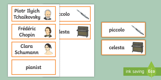 Romantic Period Music Word Cards