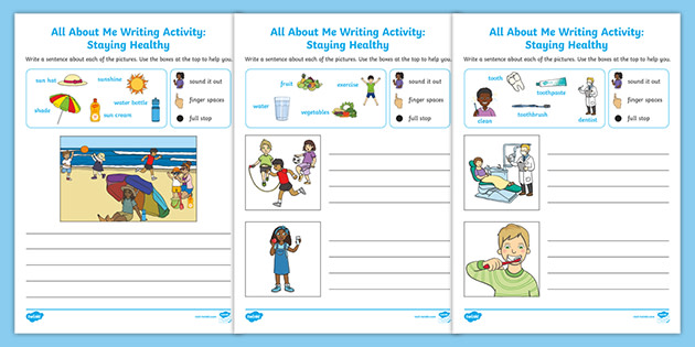 All About Me Writing Activities: Staying Healthy